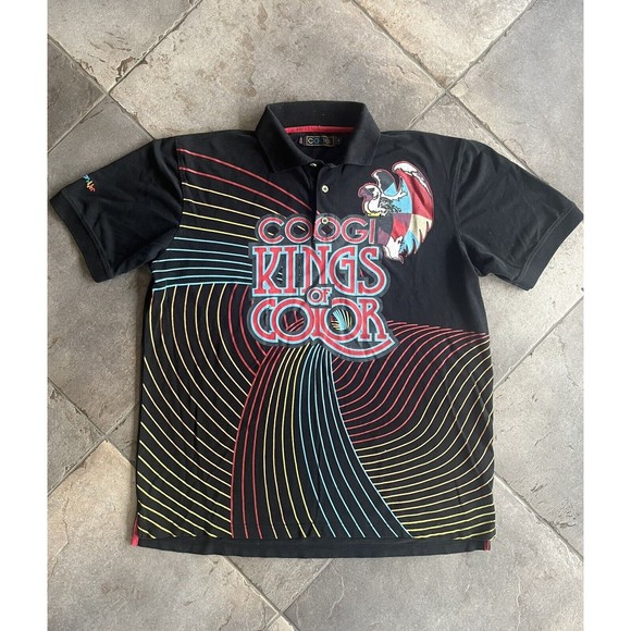 COOGI | Shirts | Rare Coogi Mens Kings Of Color Aop Polo Shirt Size ...